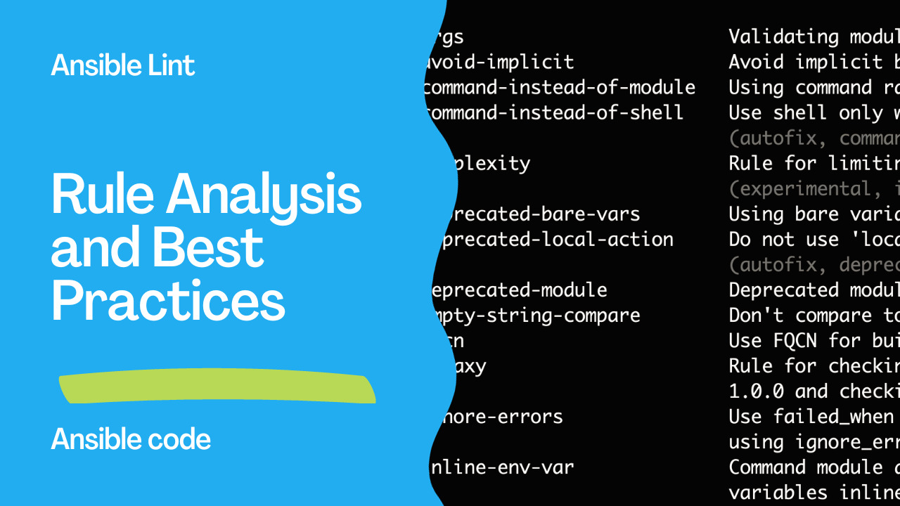 Ansible-Lint Rule Analysis and Best Practices Ansible-Lint Rule Analysis and Best Practices